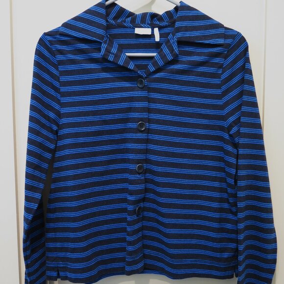 Toast | Tops | Toast Uk Jersey Top Xs Blue And Blue Striped | Poshmark